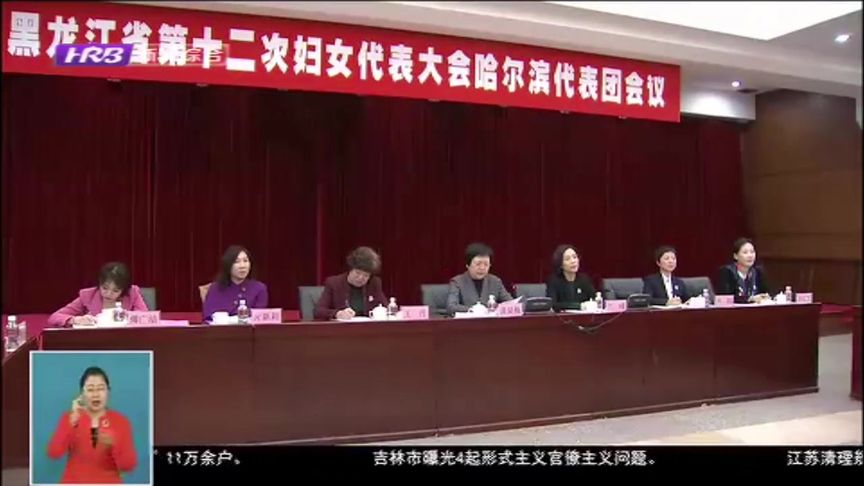 黑龙江省第十二次妇女代表大会哈尔滨代表团会议在友谊宫召开