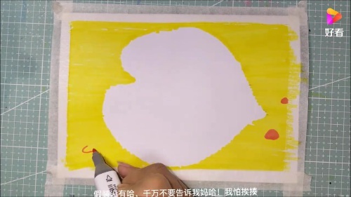 6346. 秋天树叶画中画!秋天树叶画,简笔画船,蘑菇