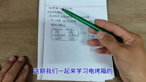 860. 现场画电烤箱顺起逆停电路图