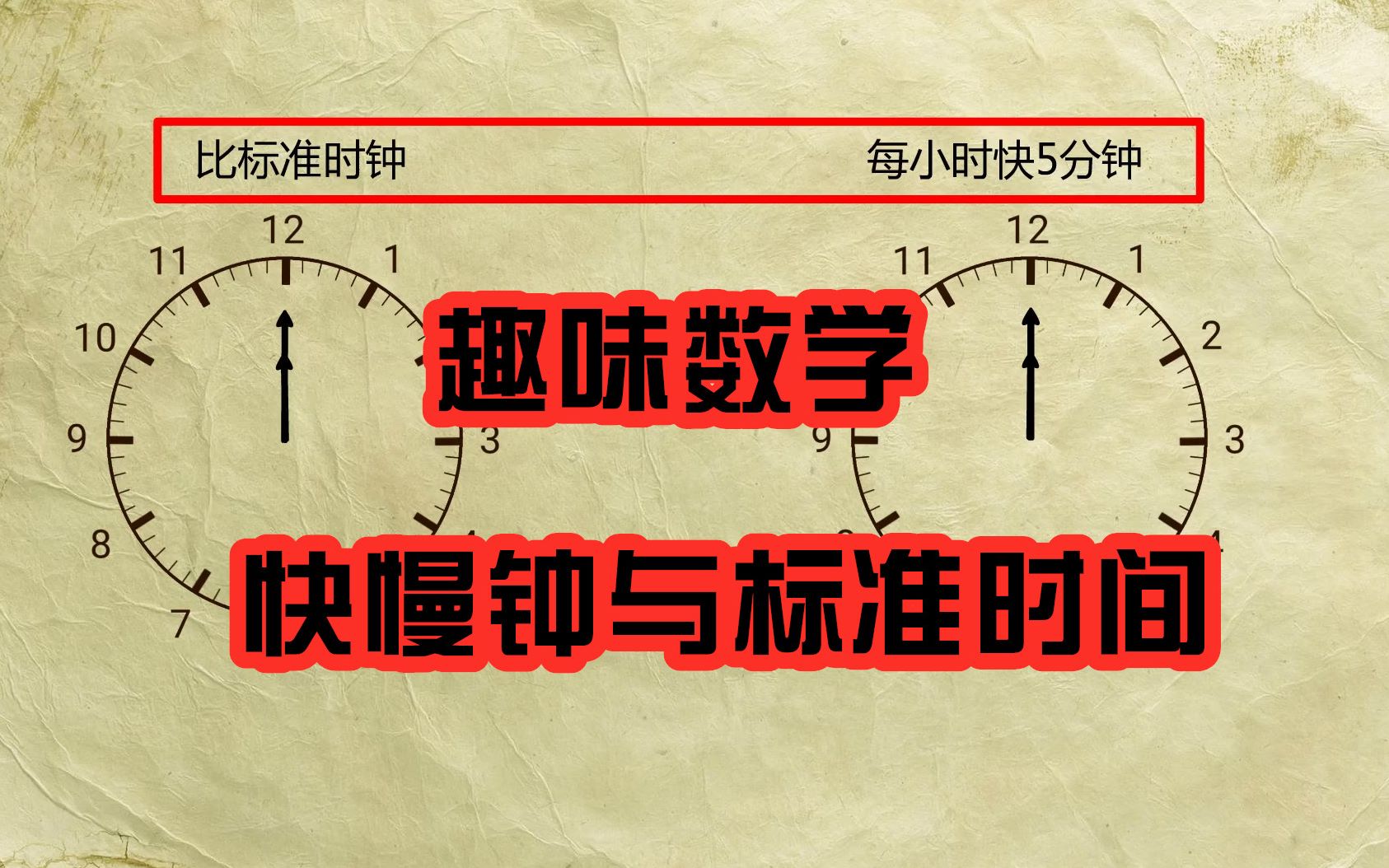 五年级应用题:快慢钟与标准时间,如何解决这个问题,看完视屏你就懂啦!