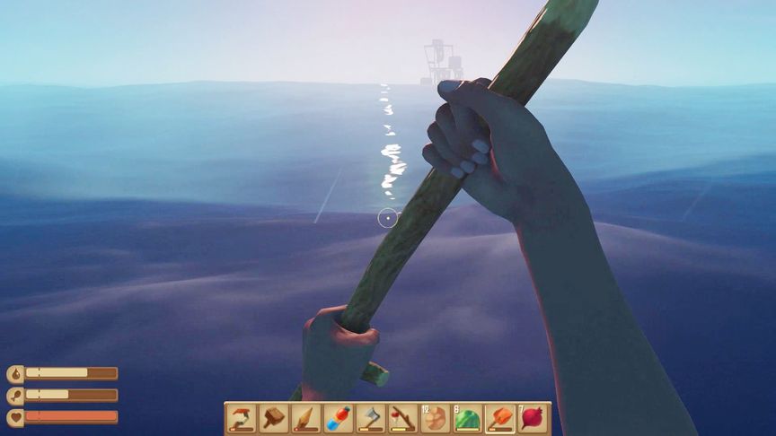 木筏求生:大海漂流遭遇暴风雨,幸亏我的木筏造的结实!