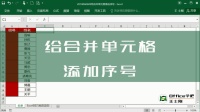 Excel中, 给不规律的合并单元格添加序号