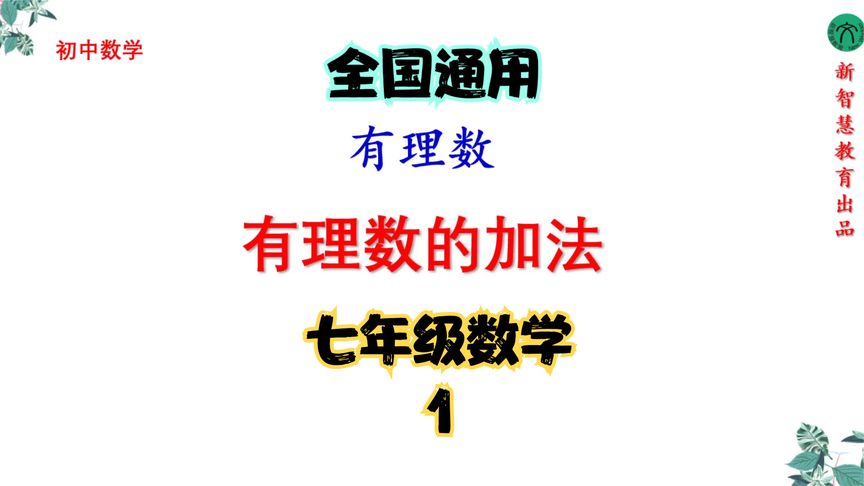 初中七年级数学-有理数加法课程讲解全国通用人教版青岛版沪科版