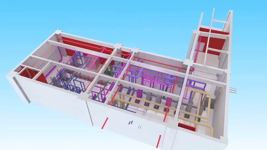 BIM模拟管线排布动画,超清晰!