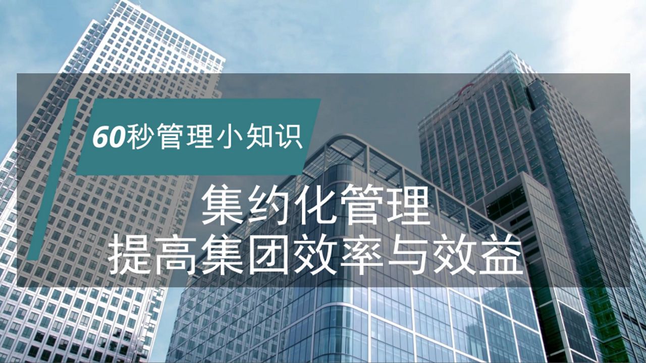正略咨询:【管理小知识】集约化管理——提高集团效率与效益