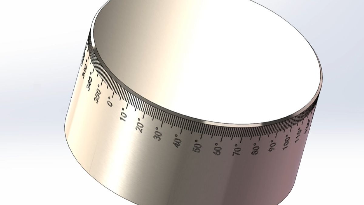 六分钟学会,Solidworks中实现圆柱刻度盘的绘制,简单易学