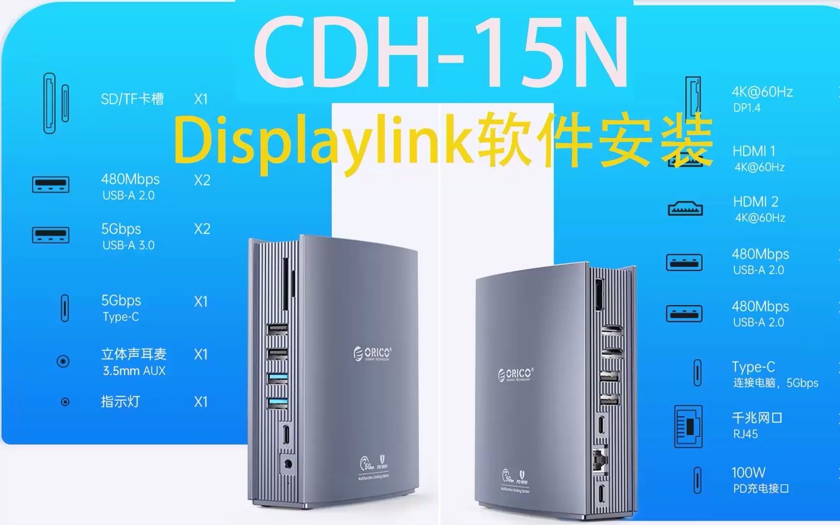 CDH-15N M1扩展2台显示器 三屏异显