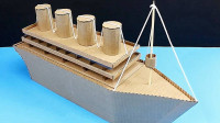 手工纸板教程,泰坦尼克号模型的制作方法,简单又有创意!