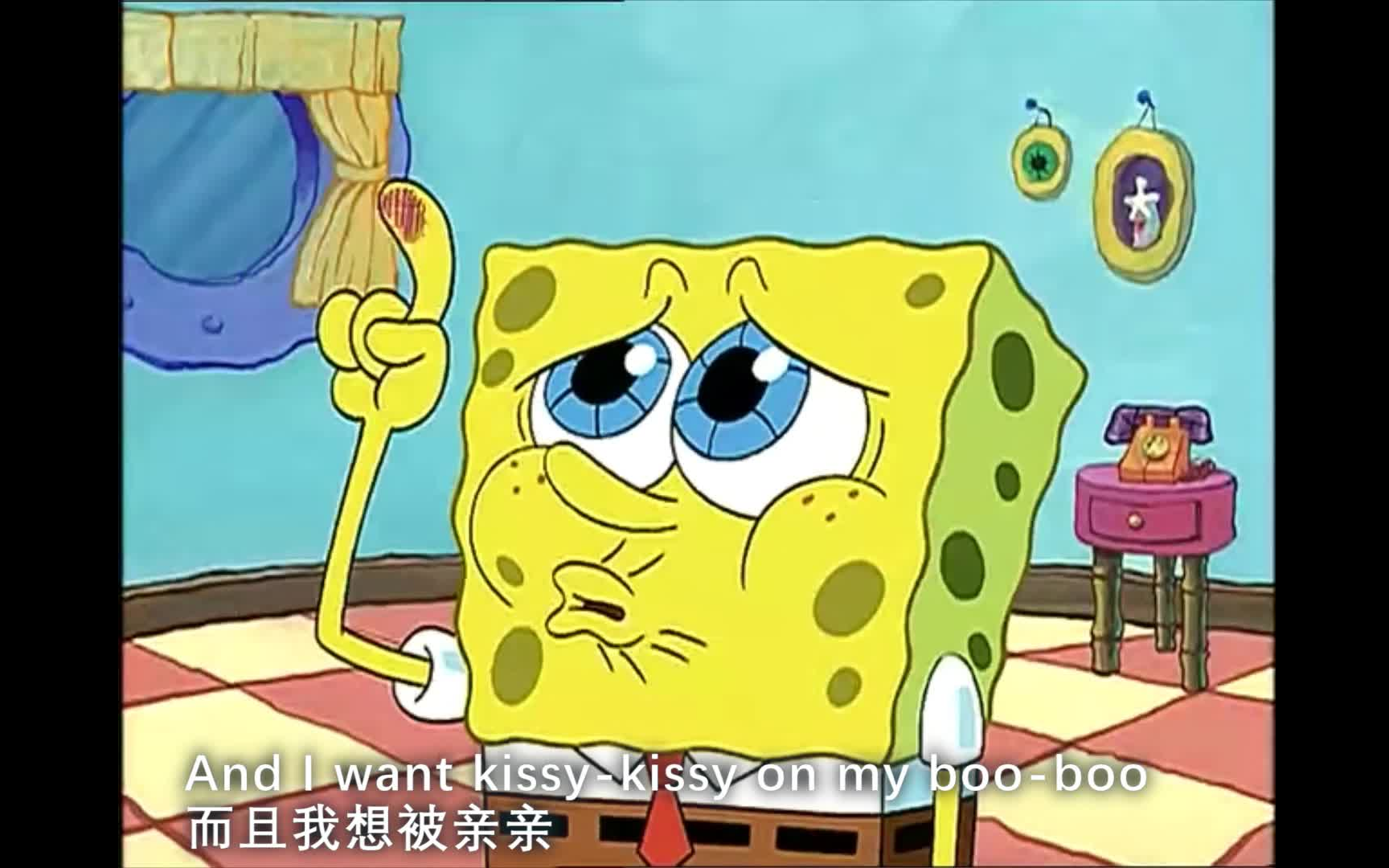 海绵宝宝《奶奶的吻》片段--韩雪【声临其境】配音原片--中英双语字幕
