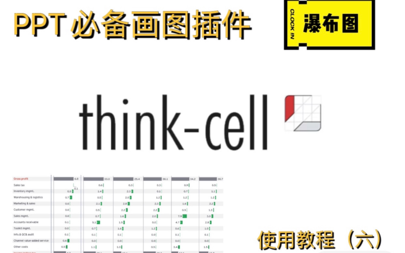 PPT必备插图软件|Thinkcell使用教程(四)瀑布图用法及画法【原创自制】