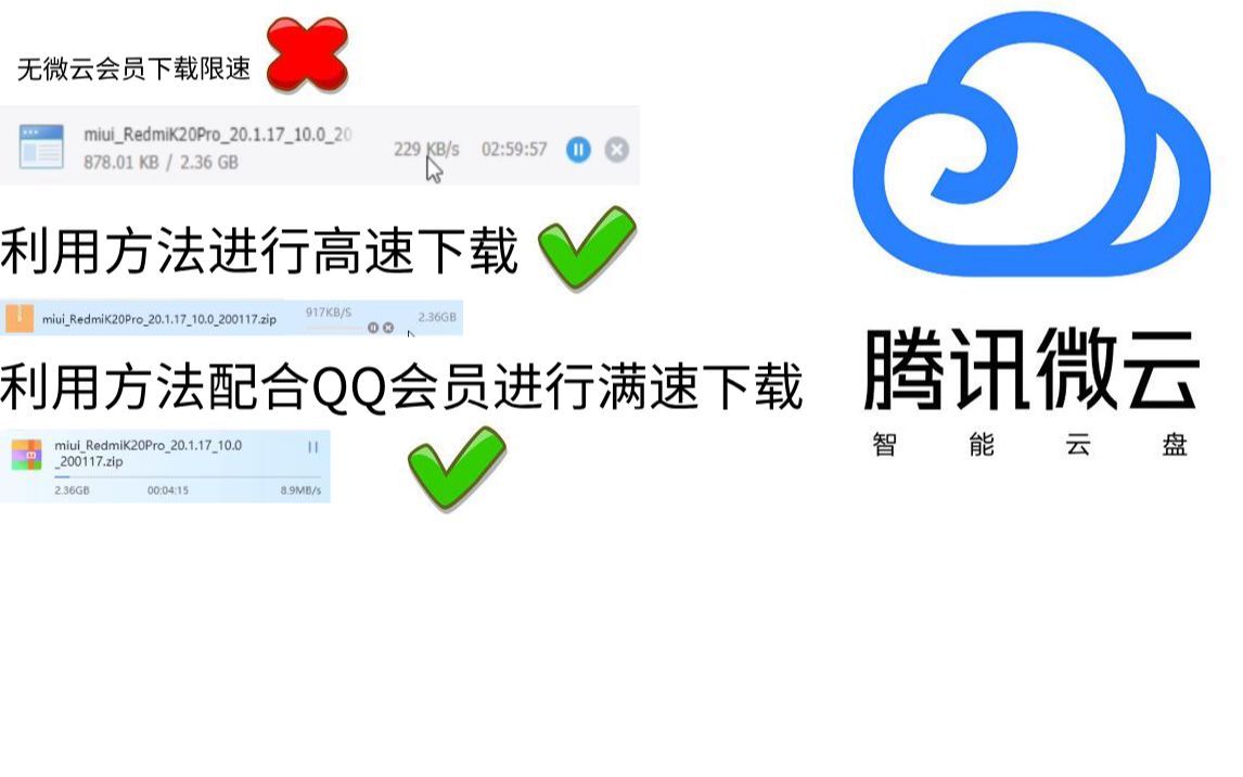 一分钟教你免会员高速下载微云文件