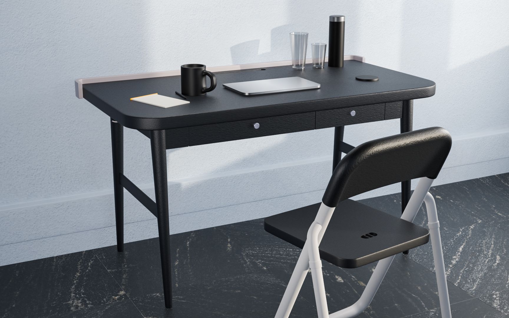 Blender桌子建模简约书桌写字台简易办公桌