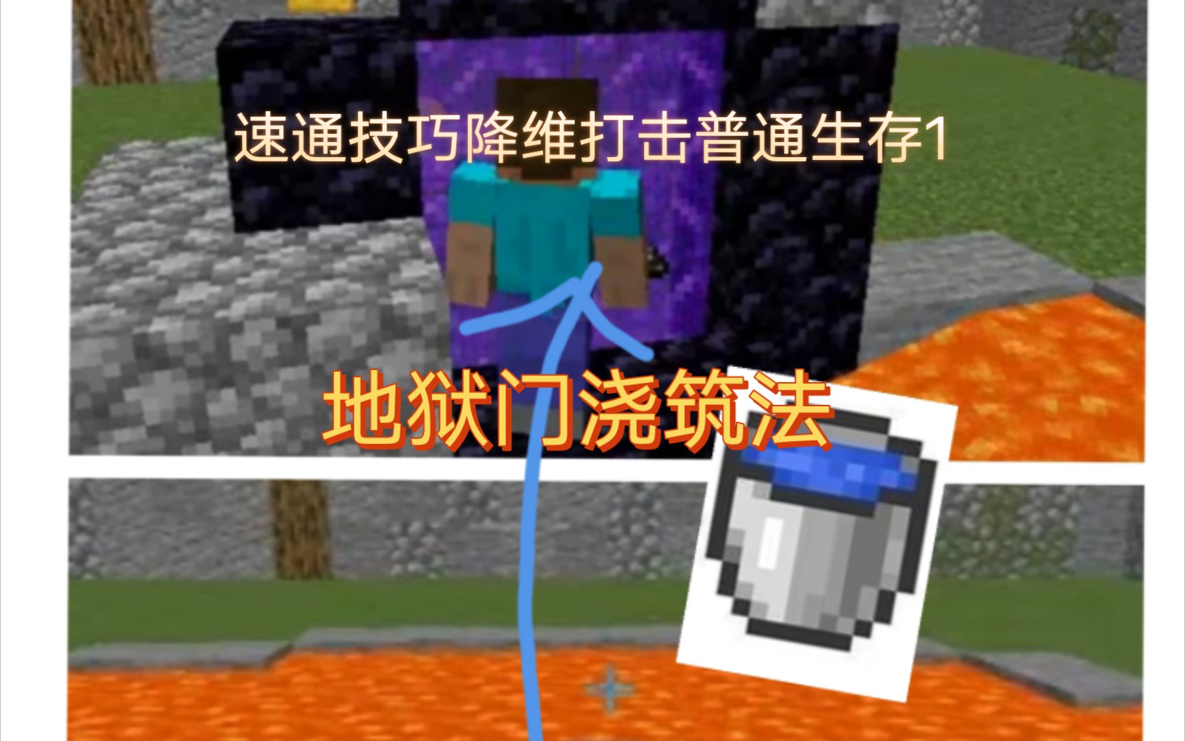 别再一个一个挖黑曜石了!地狱门浇筑法教学,快速建造地狱门。_单机...