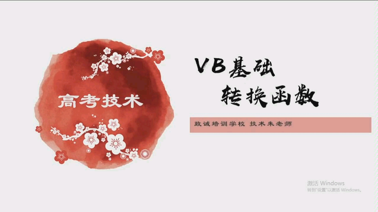 VB基础之转换函数
