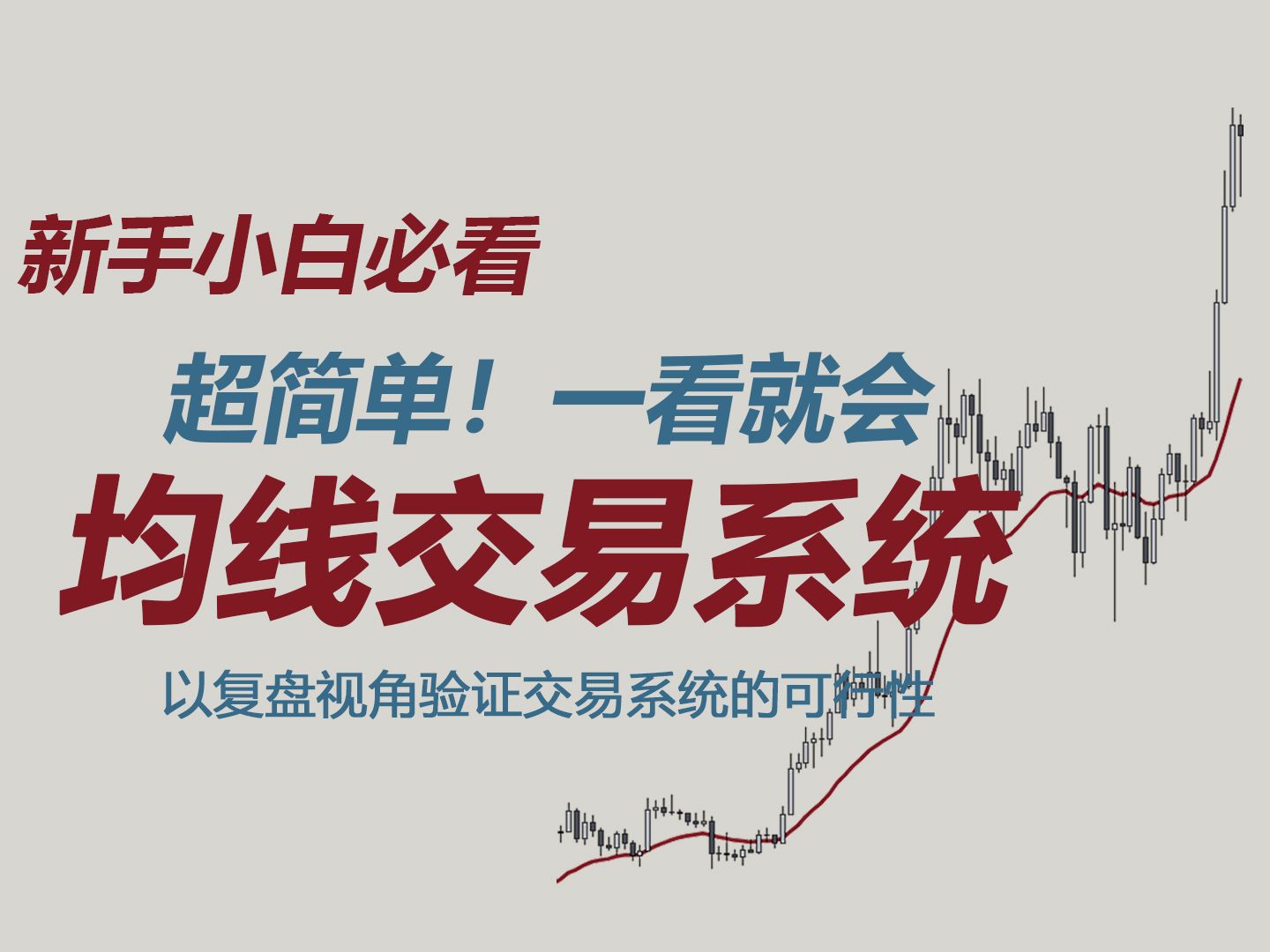 〖新手小白必看〗 超简单的均线交易系统 —— 均线之上做多,均线之下...