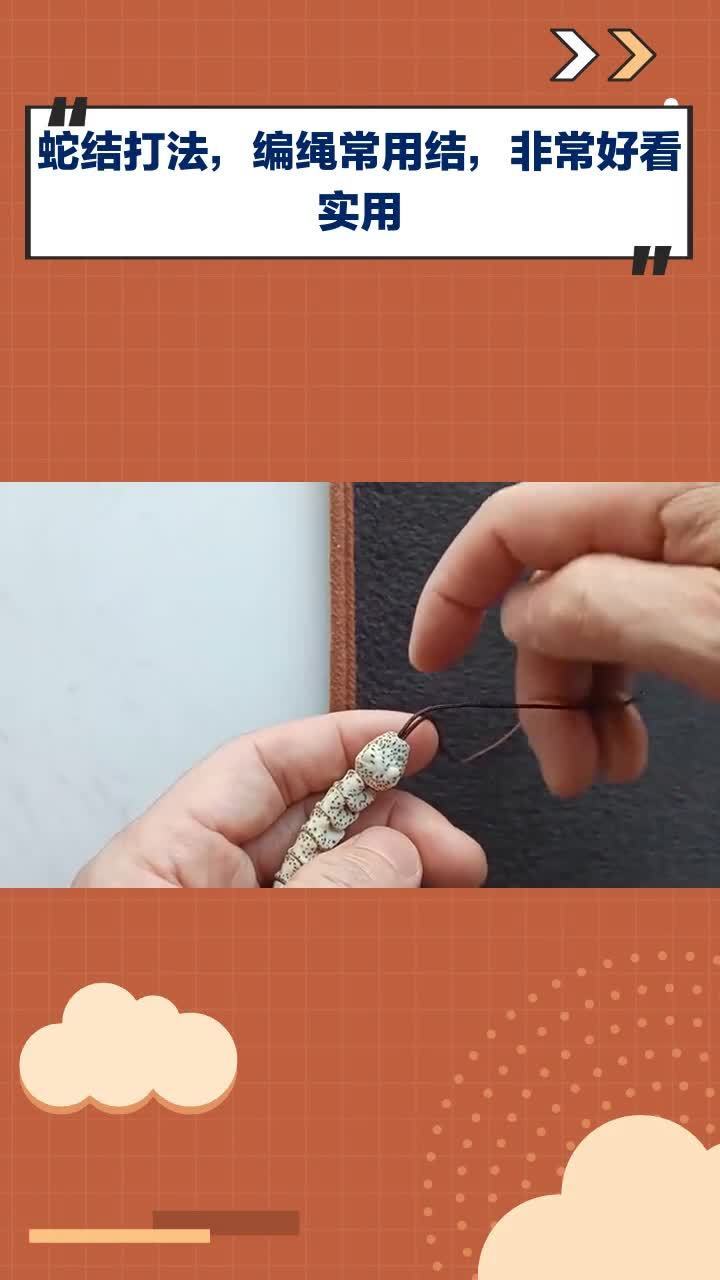蛇结打法,编绳常用结,非常好看实用