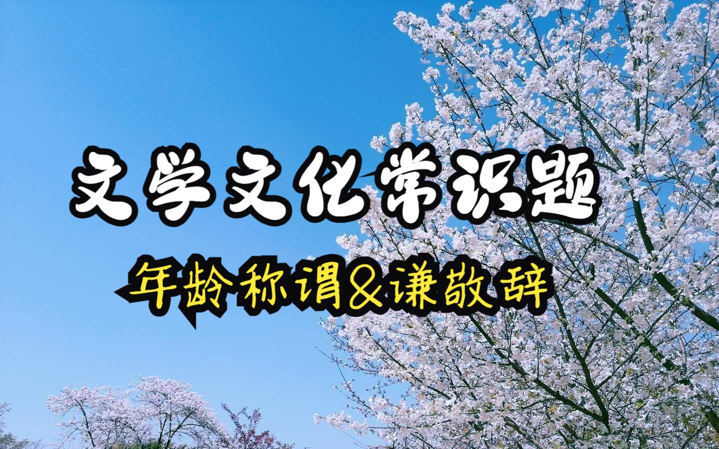 文学文化常识题:年龄称谓&谦敬辞