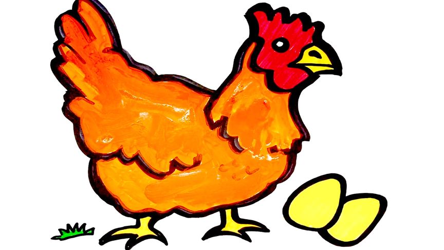 用简笔画画一只下单的母鸡,超级简单,爱画画的一定要学