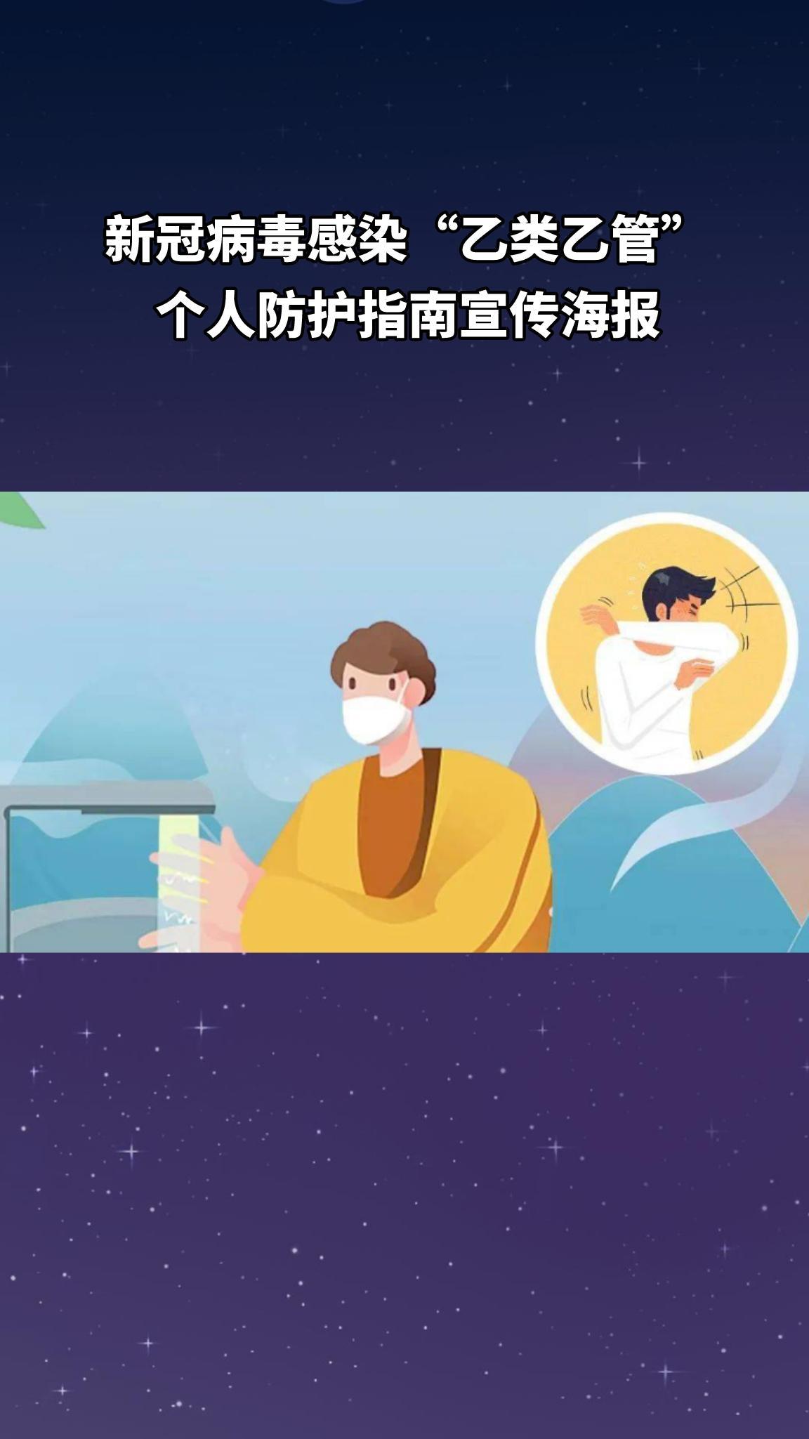 新冠病毒感染"乙类乙管"个人防护指南宣传海报