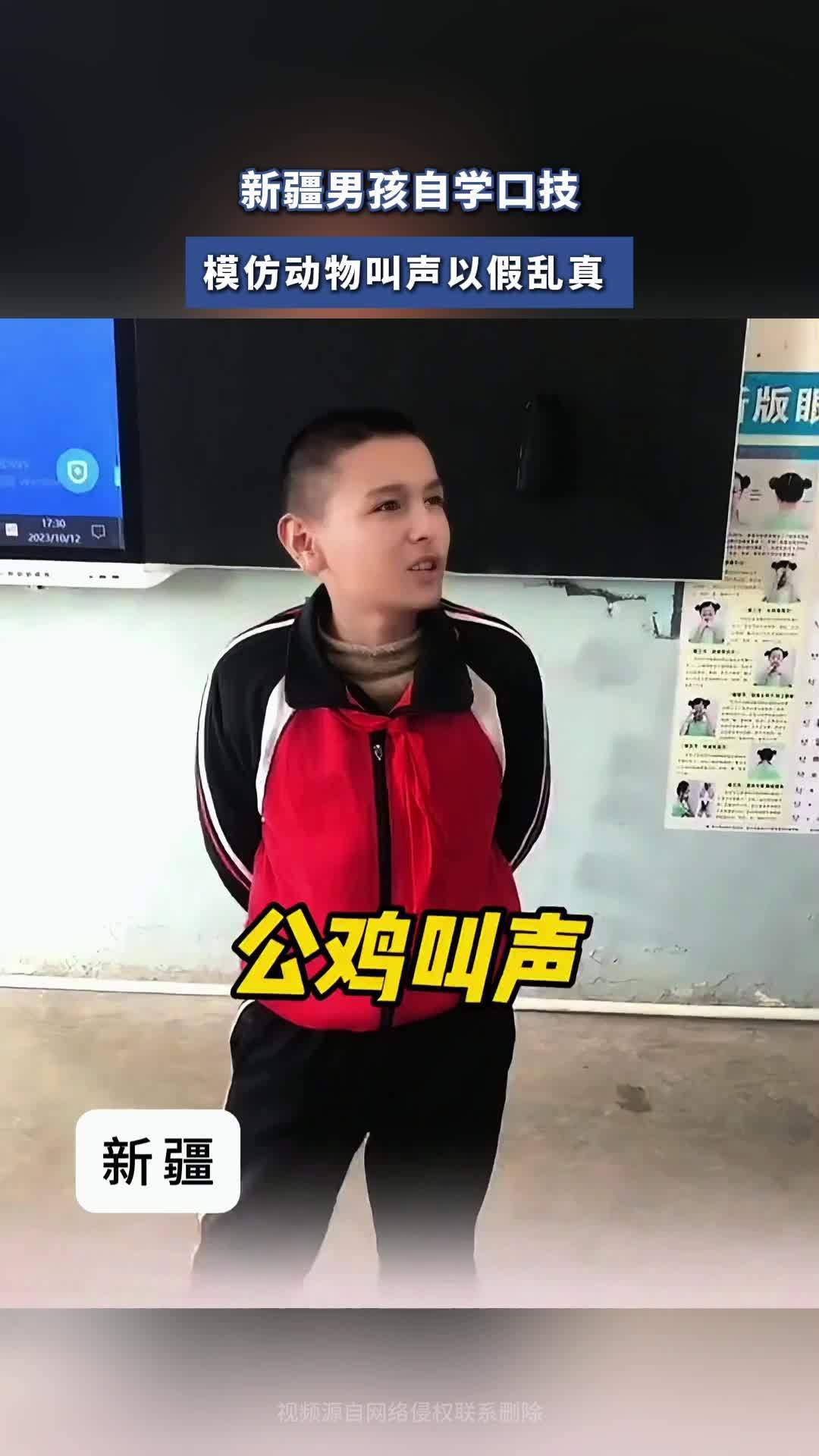 新疆男孩自学口技,模仿动物叫声以假乱真。