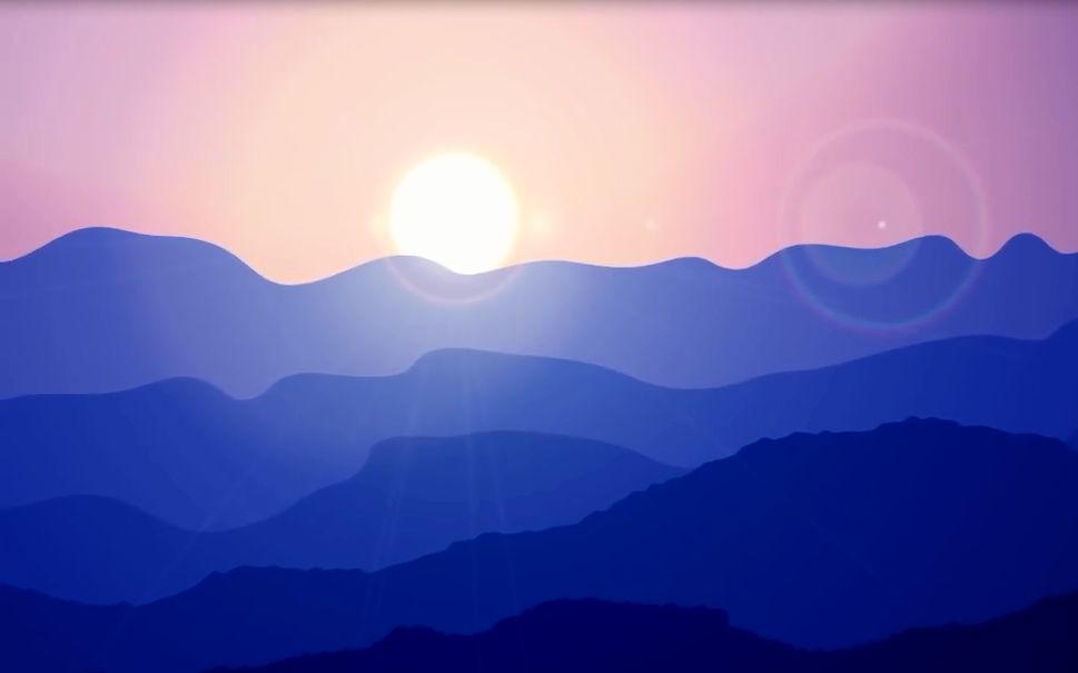 【Adobe Illustrator教程】AI绘制渐变色风景,渐变配色好美,嘤嘤嘤