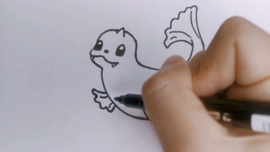 简笔画:童年回忆,《精灵宝可梦》的白海狮