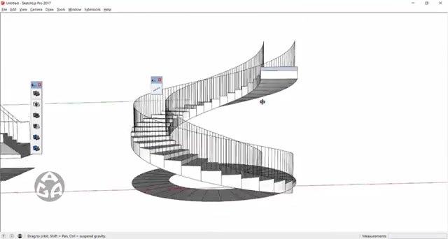 SU一键生成旋转楼梯 A preview of the tutorial s4u Stairs plugin