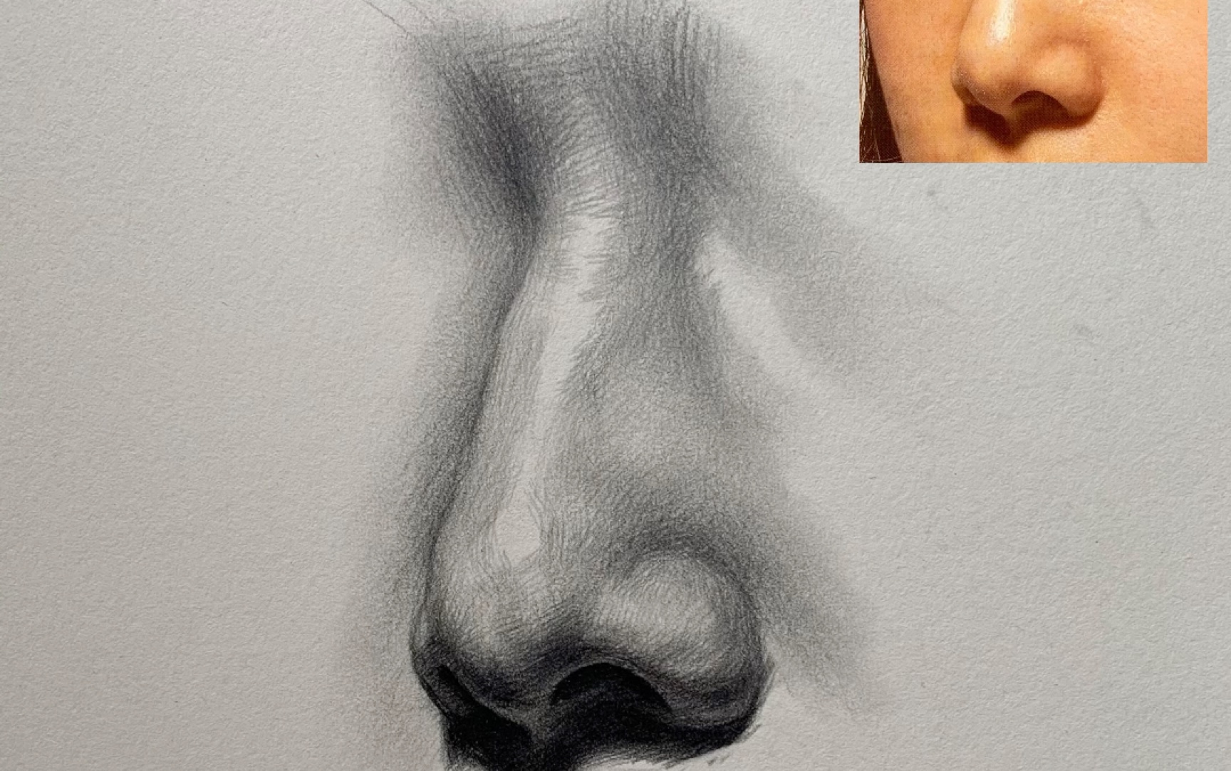 【素描五官】简单画出立体鼻子