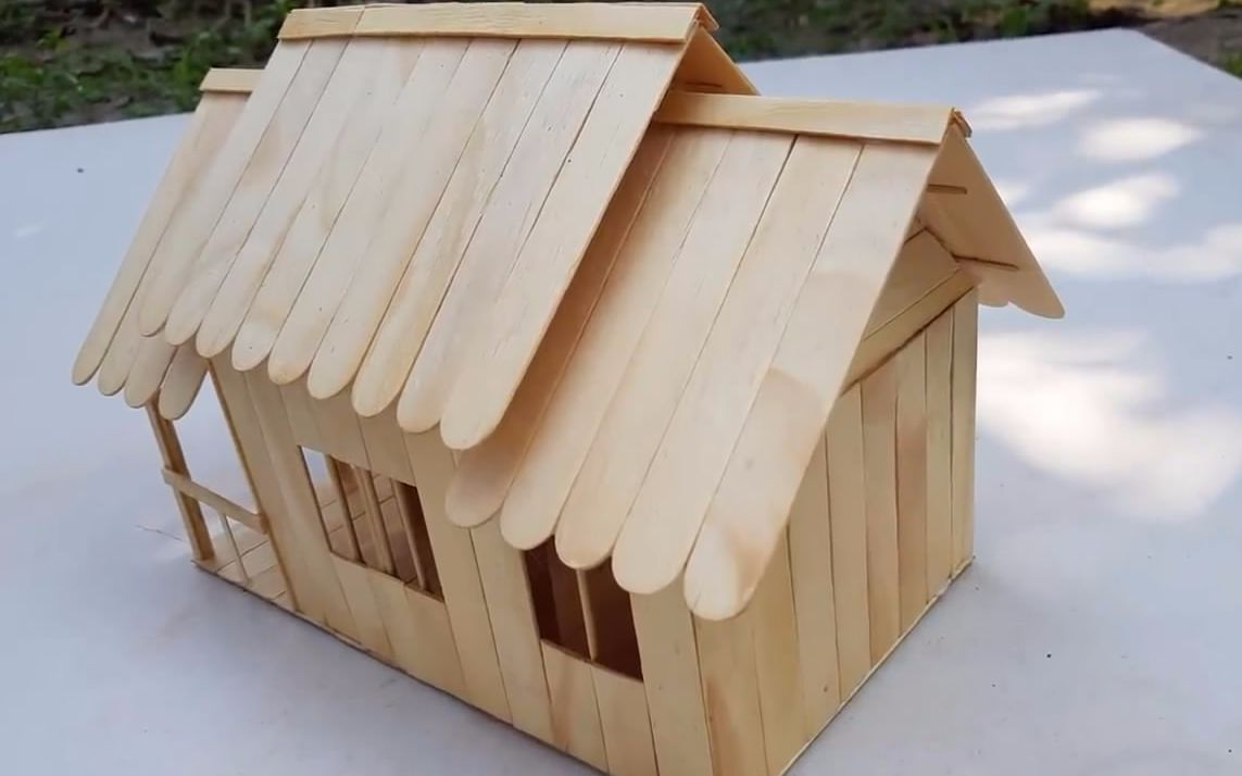 「DIY模型系列」用雪糕棍制作森林木屋的方法(步骤2-1)