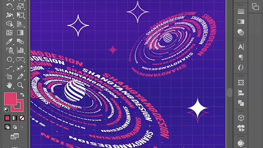 Ai螺旋文字效果,illustrator学起来#平面设计 #ai教程 #海报设计 #平面...