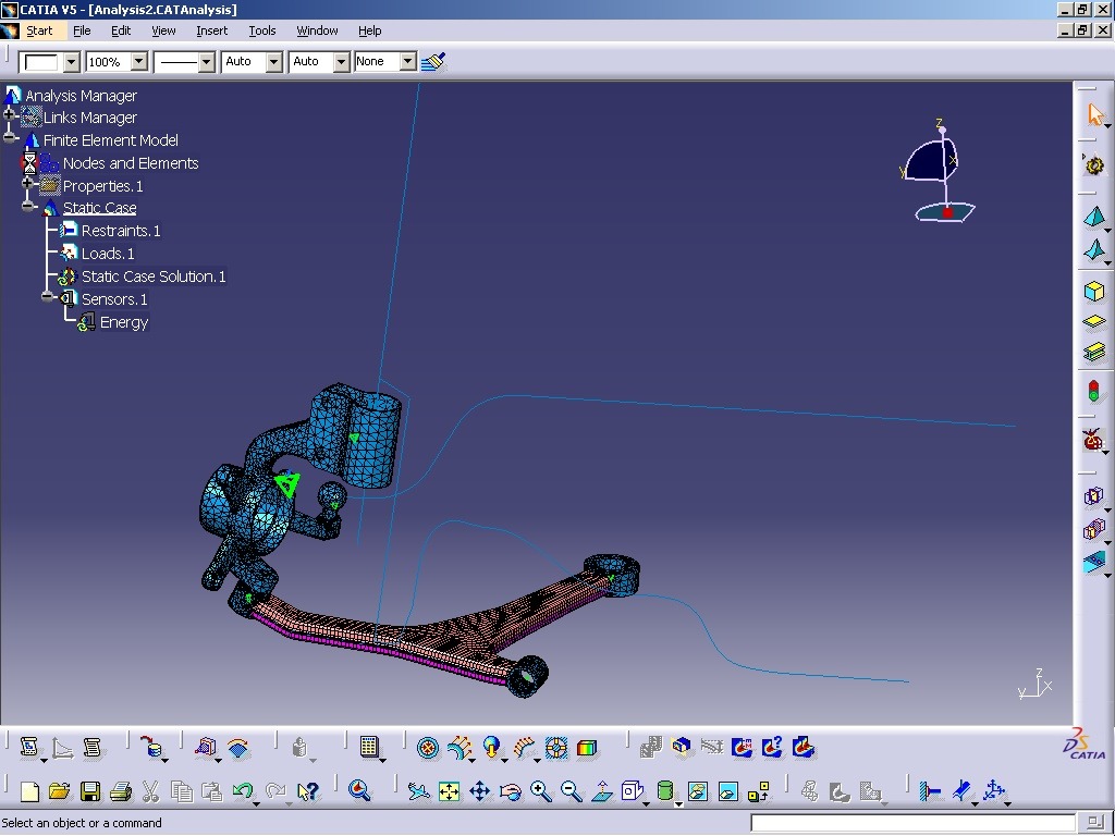 CATIA CAE分析进行的汽车悬架仿真分析