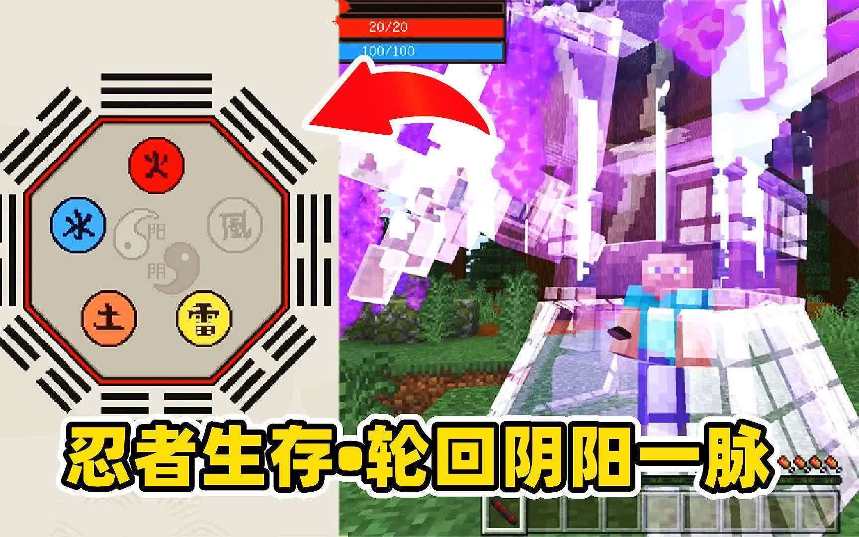 我的世界忍者生存1:第一次重生忍兽附体,传承阴阳一脉雷属性!