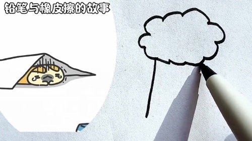 2529. 铅笔与橡皮的故事,简笔画,儿童画