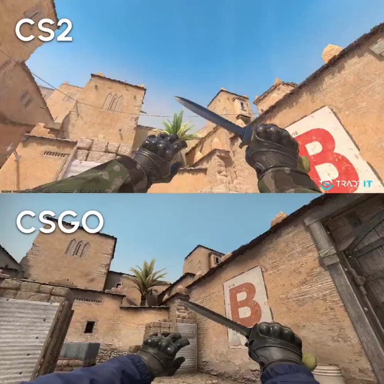 CS2与CSGO匕首检视动作效果对比