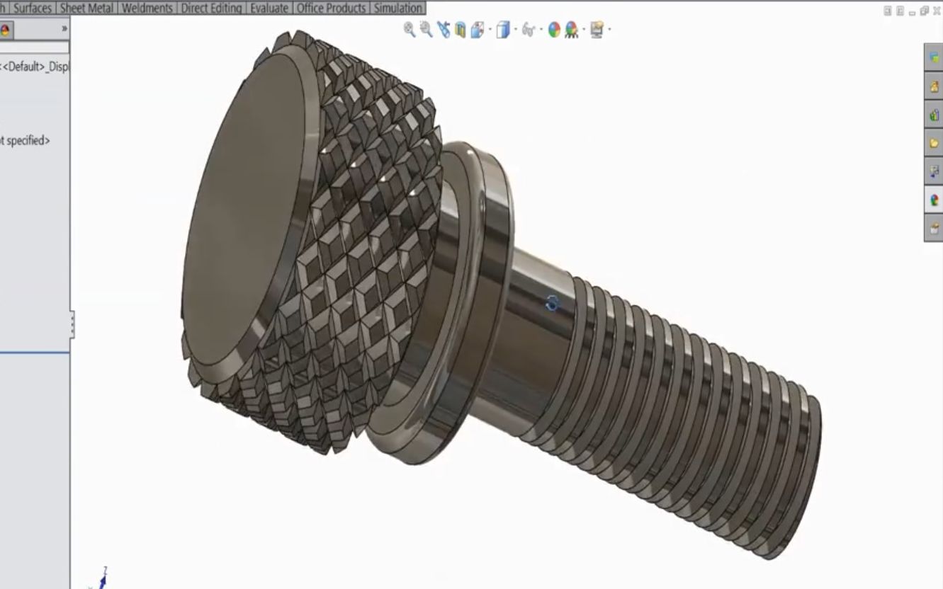 Solidworks滚花螺钉建模