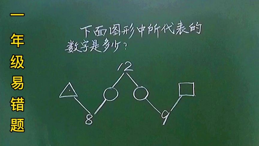 一易错题:下面图形代表的数字是什么,填数顺序不对,白忙活