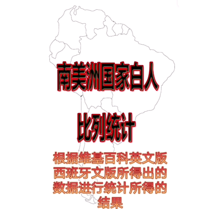 南美洲国家白人比例统计