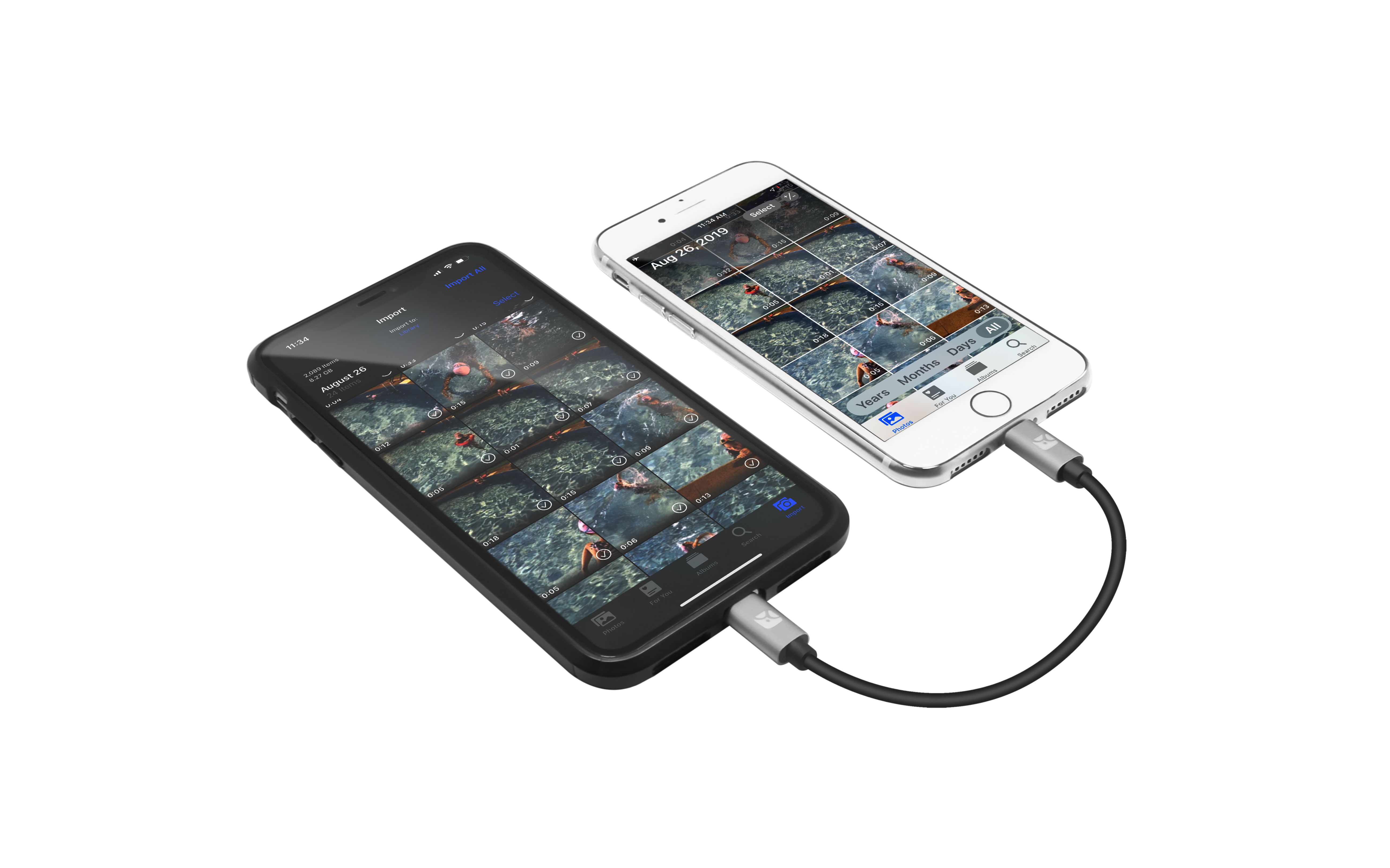 用苹果数据迁移线进行新旧iPhone数据复制, Lightning to Lightning整机...