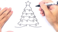 儿童简笔画;如何逐步绘制圣诞树和简单