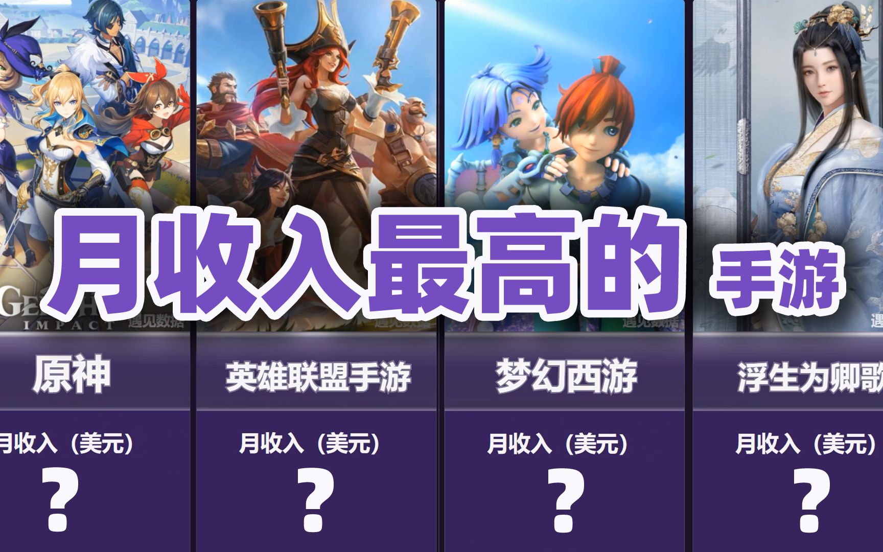在中国 最赚钱的手游 | 最赚钱的游戏有哪些?(不包含海外市场)