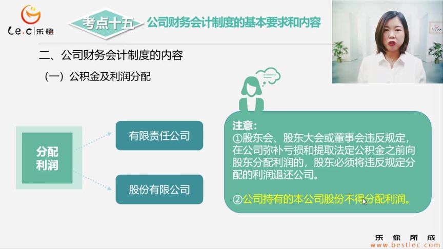 第一章 第二节 考点15 公司财务会计制度的基本要求和内容