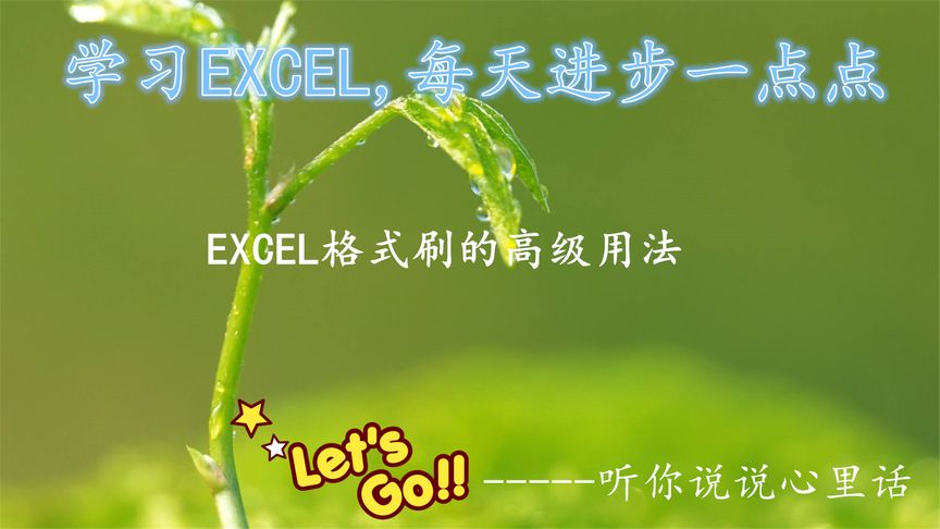 EXCEL格式刷的高级用法