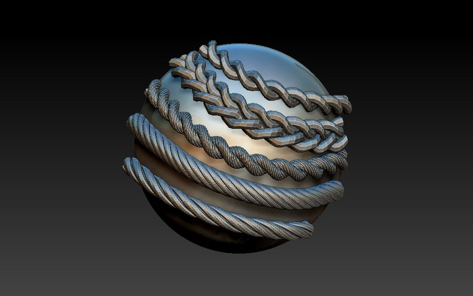 zbrush5组麻绳笔刷展示