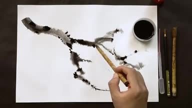 趣味水粉画画漂亮梅花
