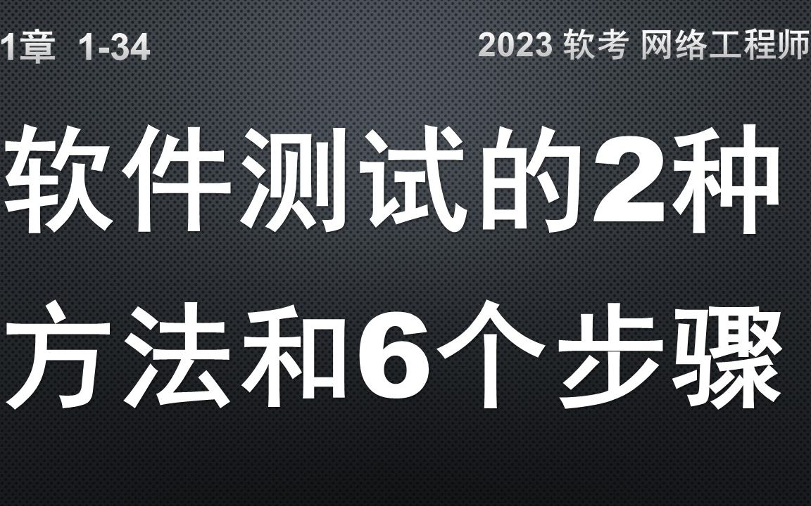 1-34 软件测试的2种方法和6个步骤