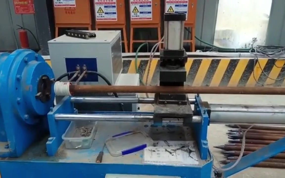 小导管尖头机操作视频 小导管箭头成型机 15秒内成型