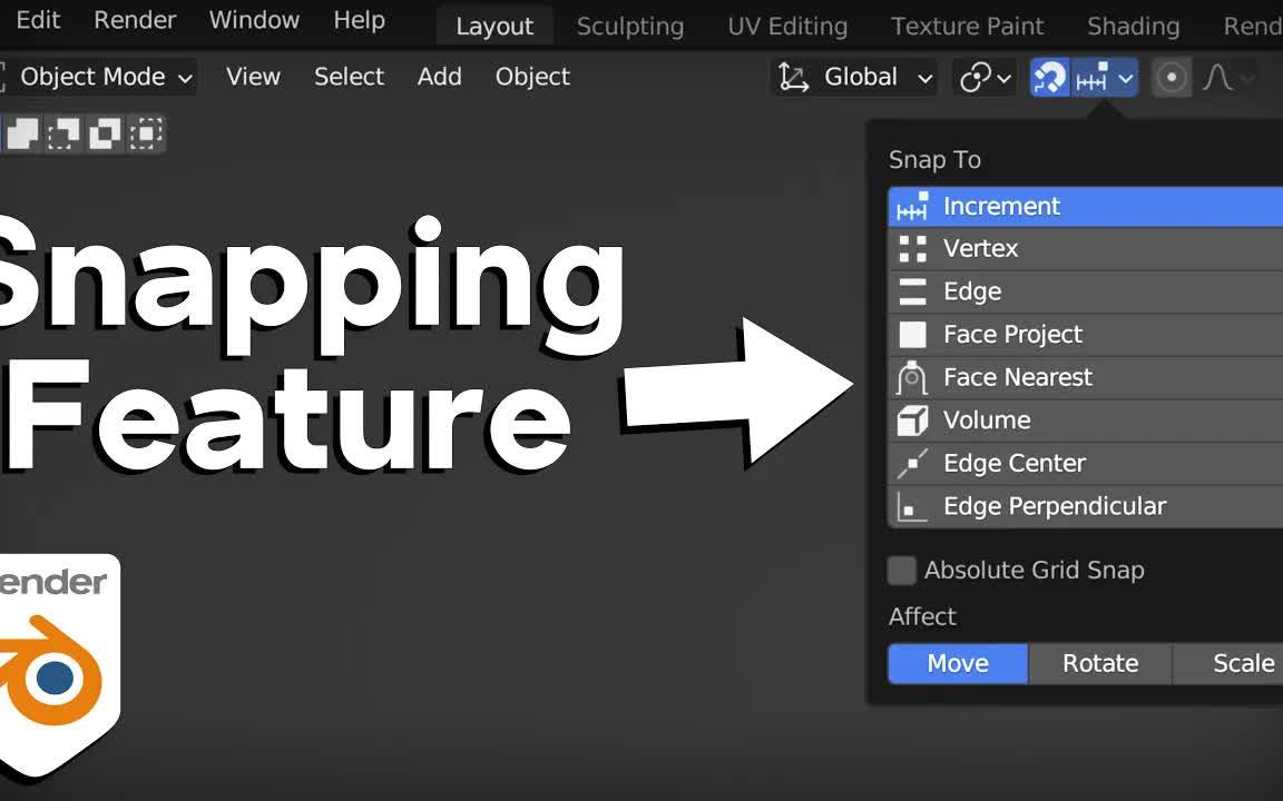 iBlender中文版插件Snap! 教程如何使用 Blender 的捕捉功能() Blender