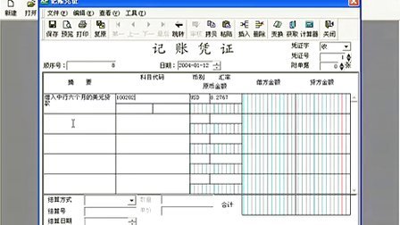 金蝶2000之3-4涉及外币核算业务的凭证输入