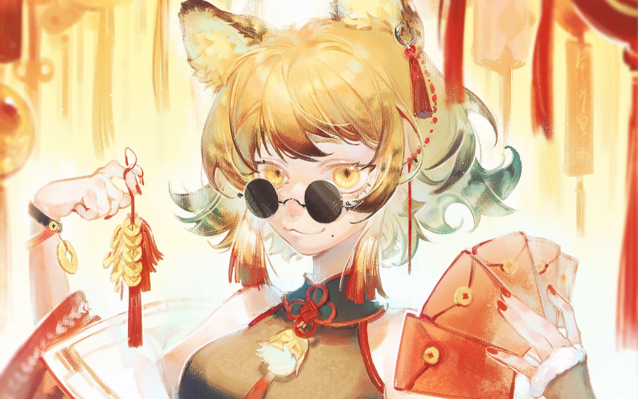 【绘画过程】进来感受十分钟新春气息就是说(第一次画草稿头,就送给...