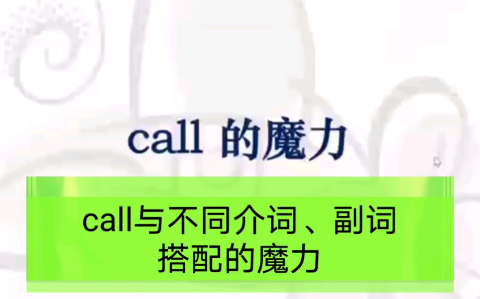 (高频考点)一个视频彻底学会call与不同介词、副词搭配的用法(语法...